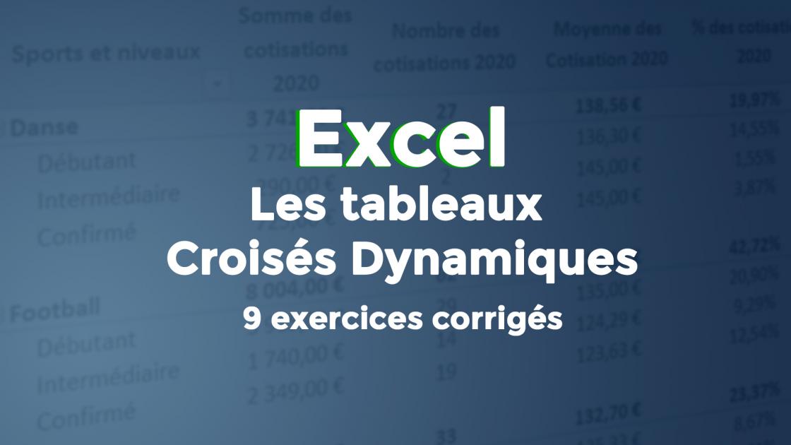 Les Tableaux Croisés Dynamiques : 9 exercices et corrigés